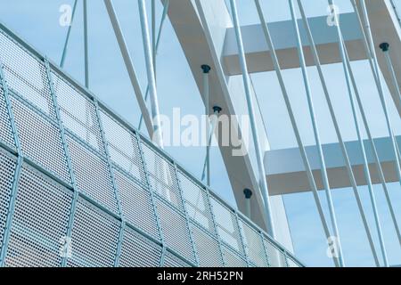 Zezelj bridge, a tied-arch bridge on Danube river in Novi Sad ...