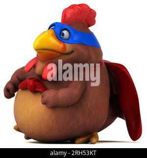 Fun 3D cartoon illustration of a chicken superhero Stock Photo - Alamy