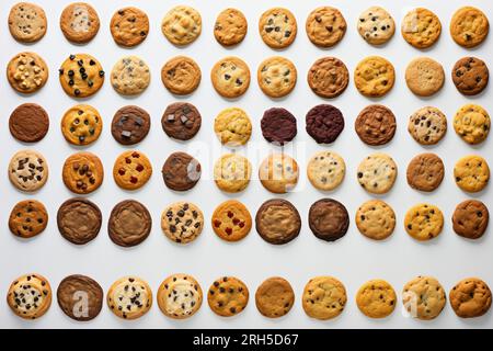 Delicious homemade cookies presented tastefully isolated on a white ...