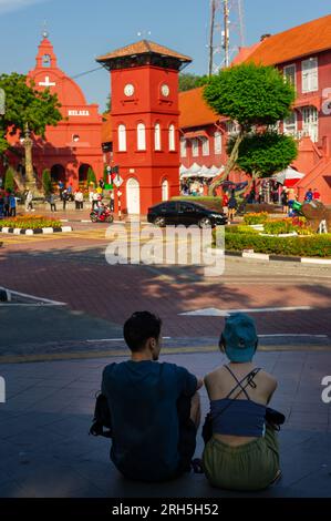 The Malacca Clock Tower at Dutch Square, Malacca, Malaysia Stock Photo ...