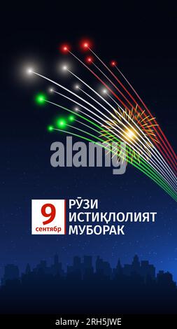 September 9, independence day tajikistan, vector. Tajik flag painted ...