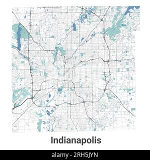Indianapolis map. Detailed map of Indianapolis city administrative area ...