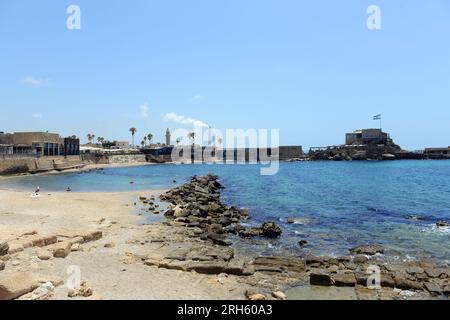 The picturesque Caesarea Harbor in Caesarea, Israel Stock Photo - Alamy
