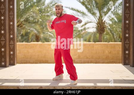Celebrity YouTuber Jake Paul before his fight with Tommy Fury in Saudi ...