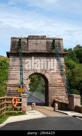 The Chain Bridge or Union Bridge, between Horncliffe in England and ...
