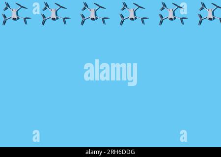Pattern of gray drones, with photo and video cameras, and dark ...