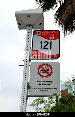 Long Beach, California: Long Beach Transit Bus Stop Stock Photo - Alamy