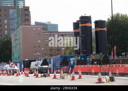Camden, London, UK. 10th August, 2023. One of the HS2 High Speed Rail ...