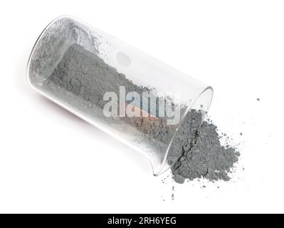 Metallic Zinc Zn powder. On white background Stock Photo - Alamy