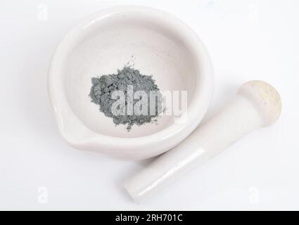 Metallic Zinc Zn powder. On white background Stock Photo - Alamy