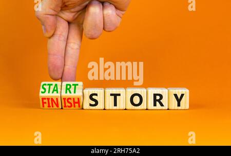 Start or finish story symbol. Concept words Start story and Finish ...