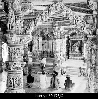 Temple of Vimala Sah, Mount Sabu, India, Victorian period Stock Photo ...