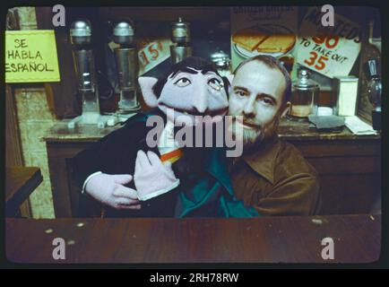 A 1977 photo of puppeteer Jerry Nelson and his alter ego, The Count ...