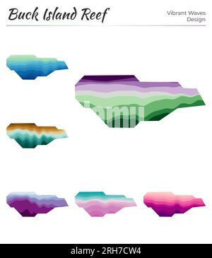 Buck Island Reef map. Collection of maps of Buck Island Reef in dotted ...