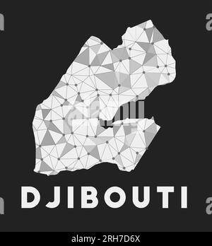 Network map of Djibouti. Country digital connections map. Technology ...