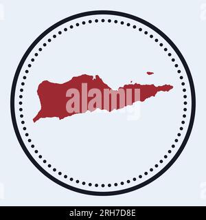 Saint Croix icon. Round logo with island map and title. Stylish Saint ...