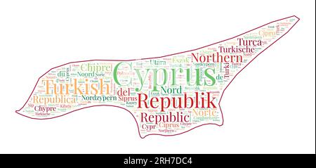 Cyprus map in modern style with flag of Cyprus on left side. Vector ...