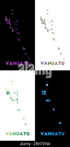 Vanuatu map. Map of Vanuatu in dotted style. Borders of the country ...