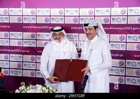 Hani Taleb Ballan, CEO of Qatar Stars League and Mohamed Ali Al Khouri ...