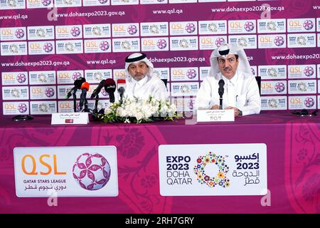 Hani Taleb Ballan, CEO of Qatar Stars League and Mohamed Ali Al Khouri ...