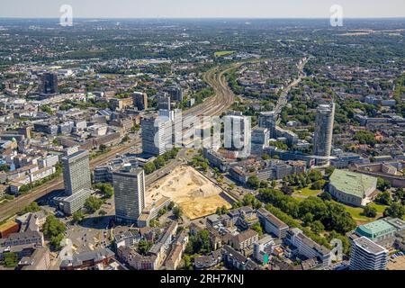 Aerial view, Campus Essen construction site at main station, Aalto ...