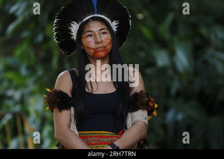 Brazilian indigenous woman of Pataxó ethnic group celebrate ...