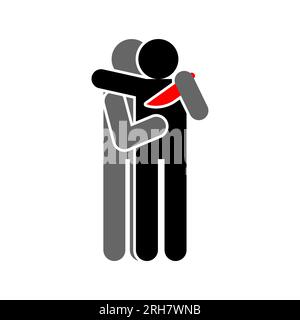 Traitor sign icon. Betrayal symbol. Concept of betrayal is a knife in ...