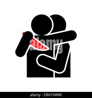 Traitor sign icon. Betrayal symbol. Concept of betrayal is a knife in ...