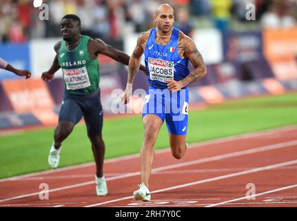 Marcell Jacobs (Italy, Gold Medal), Israel Olatunde (Ireland). 100m men ...