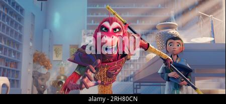 THE MONKEY KING, from left: Lin (voice: Jolie Hoang-Rappaport), Monkey ...