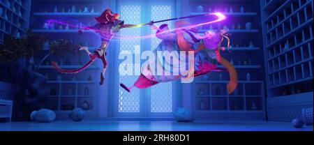 THE MONKEY KING, from left: Monkey King (voice: Jimmy O. Yang), Lin ...