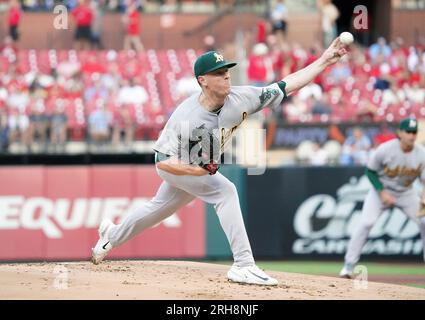 Athletics starting pitcher JP Sears throws against the New York Mets ...