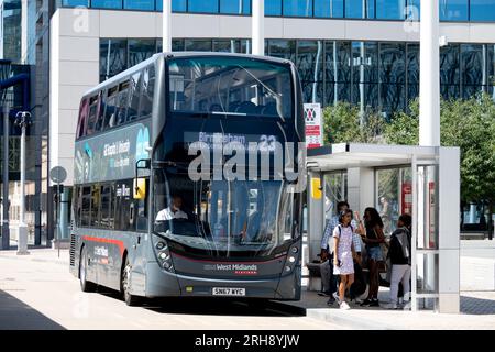 West Midlands Platinum No. 23 bus, Broad Street, Birmingham, UK Stock ...