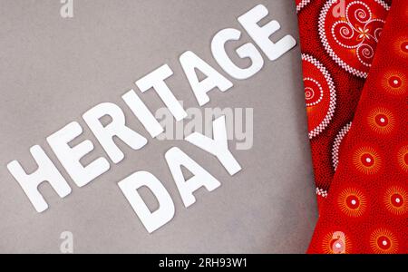 Heritage Day South Africa. Heritage Day written in white letters with ...