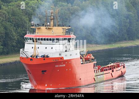 Offshore Tug MSC DRAGON at the Kiel Canal Stock Photo - Alamy