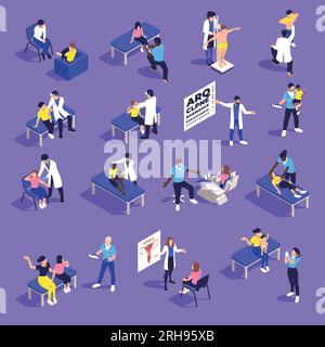 Pediatrics pediatrician isometric composition with doctors office ...