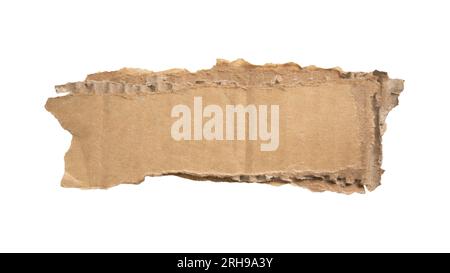Torn cardboard paper for using as a text box on white background with ...
