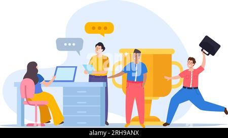 Event planning flat composition with doodle human characters laptop ...