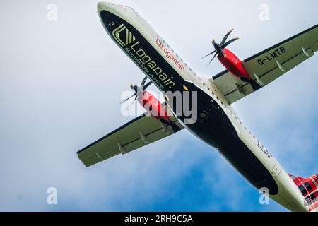 Loganir ATR-72-600 twin turboprop plane takes off Stock Photo - Alamy