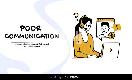 Bad communication of business team vector illustration. Cartoon tiny ...
