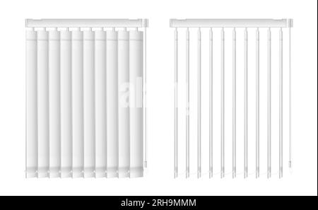 Realistic window blinds set with two isolated front views of window ...