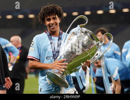 Manchester City defender Rico Lewis (82) during the Manchester City v ...