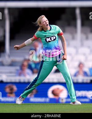 Oval Invincibles' Sophia Smale celebrates the wicket of Birmingham ...