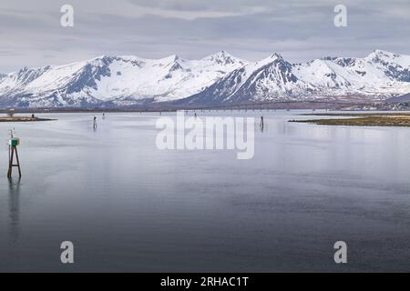 The Narrow Risøysundet Shipping Channel (Risøy Channel), Dredged In The ...