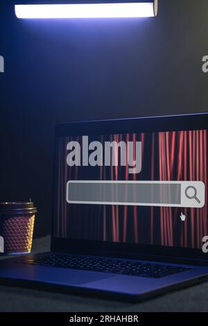 Laptop with internet browser search bar on screen Stock Photo - Alamy