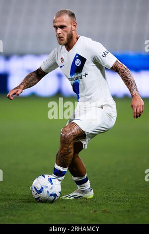 Federico Dimarco of FC Internazionale in action during the FIFA Club World Cup round of 16 ...