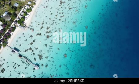 Aerial view of the stunning Fakarava Atoll; French Polynesia Stock ...