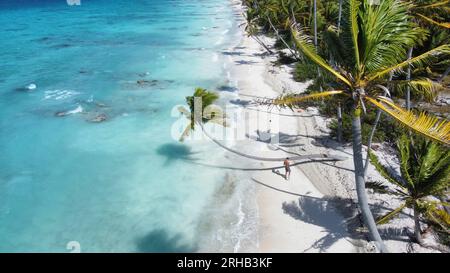 Aerial view of the stunning Fakarava Atoll; French Polynesia Stock ...