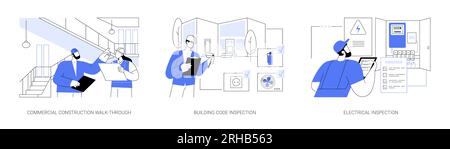 Commercial construction progress inspection isolated concept vector ...