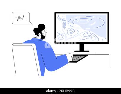 Seismic wave simulation software abstract concept vector illustration ...
